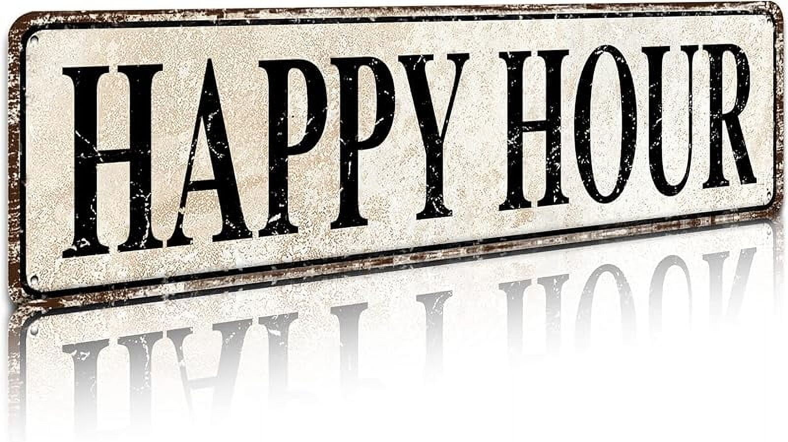 Happy Hour Sign Farmhouse Signs Wall Decor Art Country Decorations ...