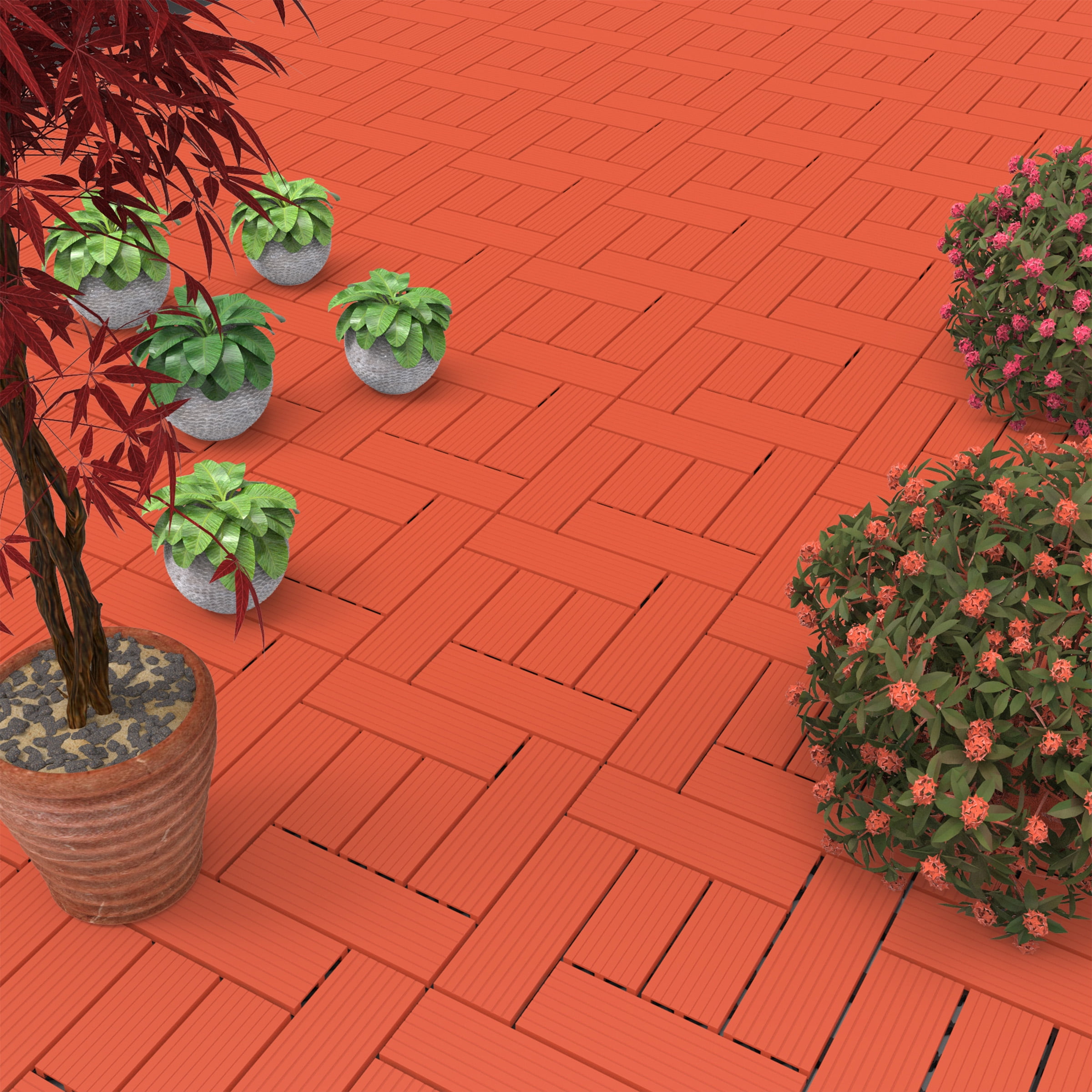 Patio and Deck Tiles – Interlocking Criss-Cross Pattern by Pure Garden ...