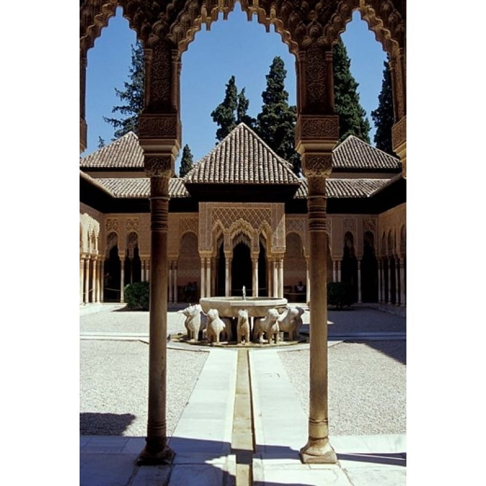 Patio de los Leones in the Alhambra Granada Spain Poster Print by John and Lisa Merrill (12 x 17 ...