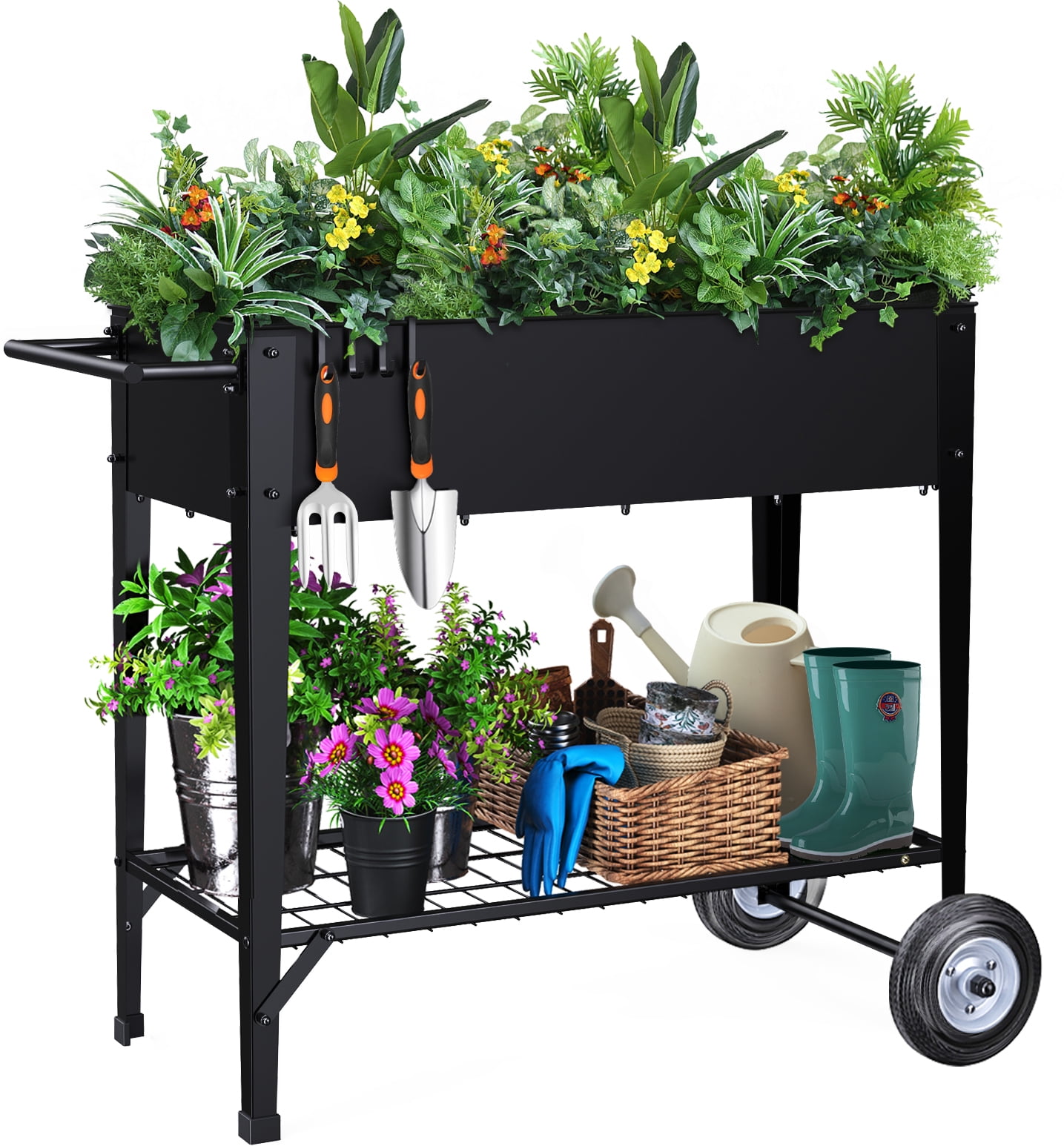 PatioDeco Raised Garden Bed with Legs, Mobile Planter Box Elevated on ...