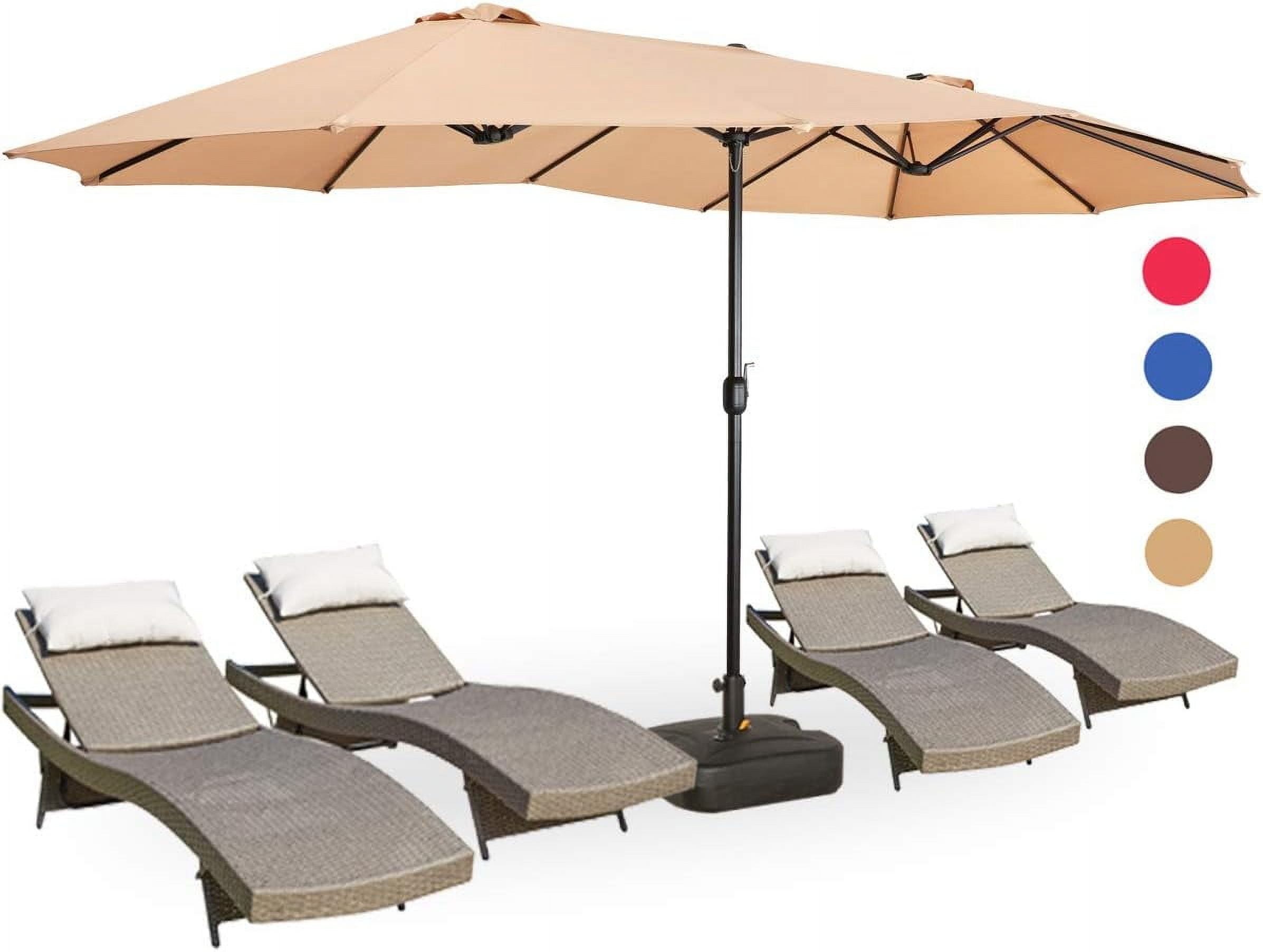 PatioFestival 15Ft Patio Double Side Umbrella with Base,Extra Large ...