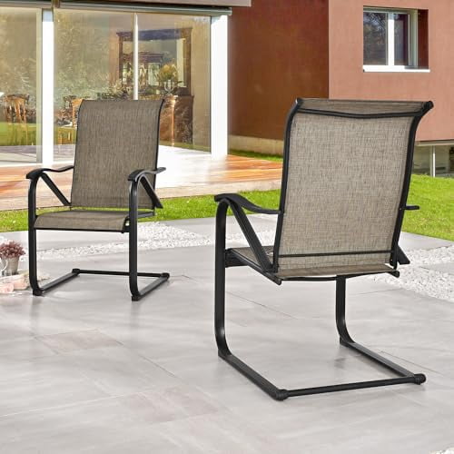 PatioFestival 2 Pieces Outdoor Dining Chairs Heavy Duty Patio Chairs C ...