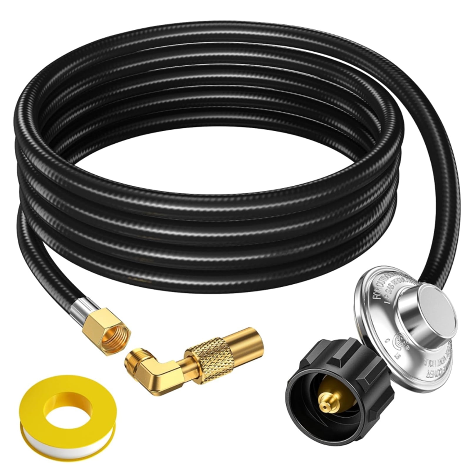 PatioGem 12FT Propane Adapter Hose with Regulator, QCC1 Gas Grill ...