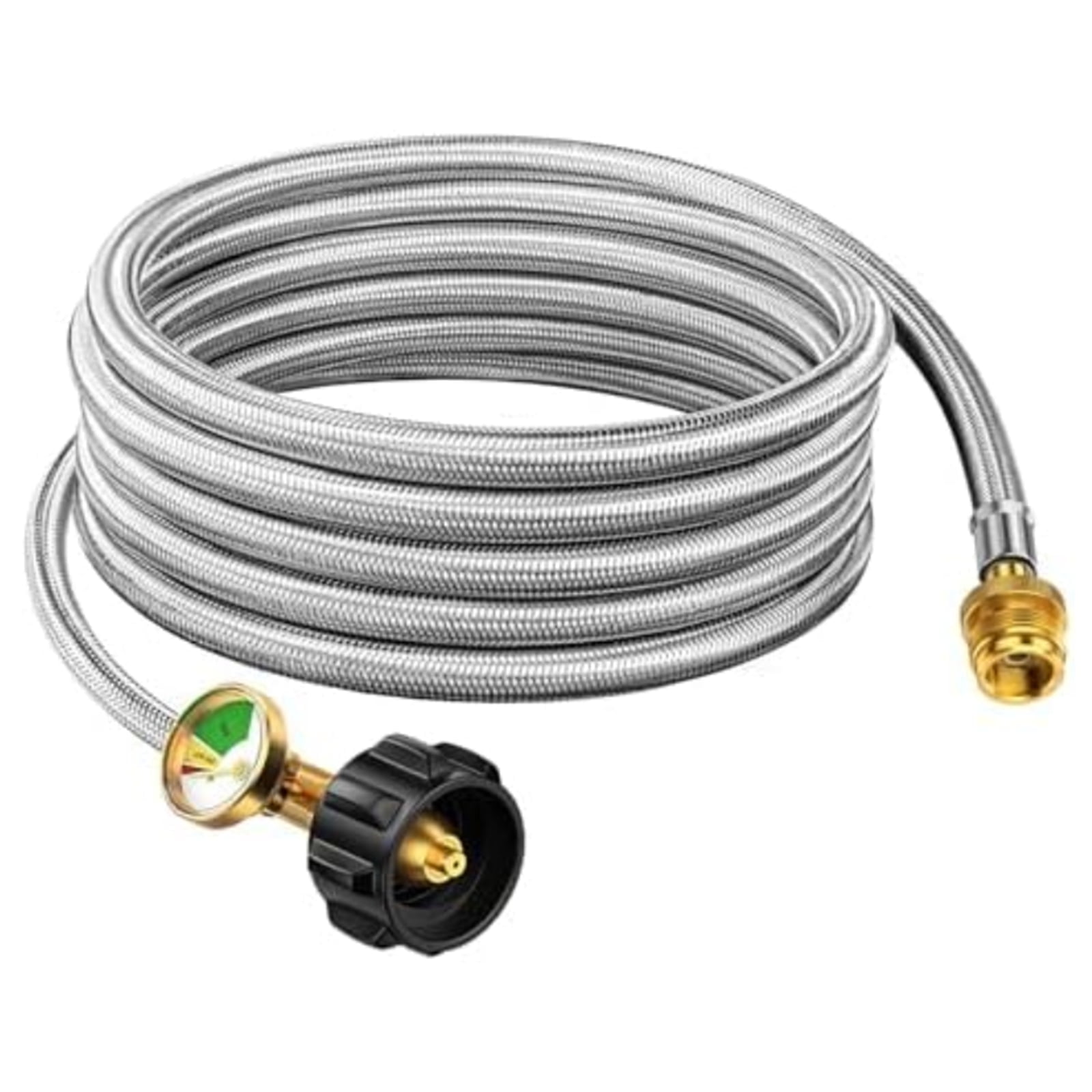 PatioGem 12FT Propane Hose Adapter 1lb to 20lb with Gauge, Propane Tank ...