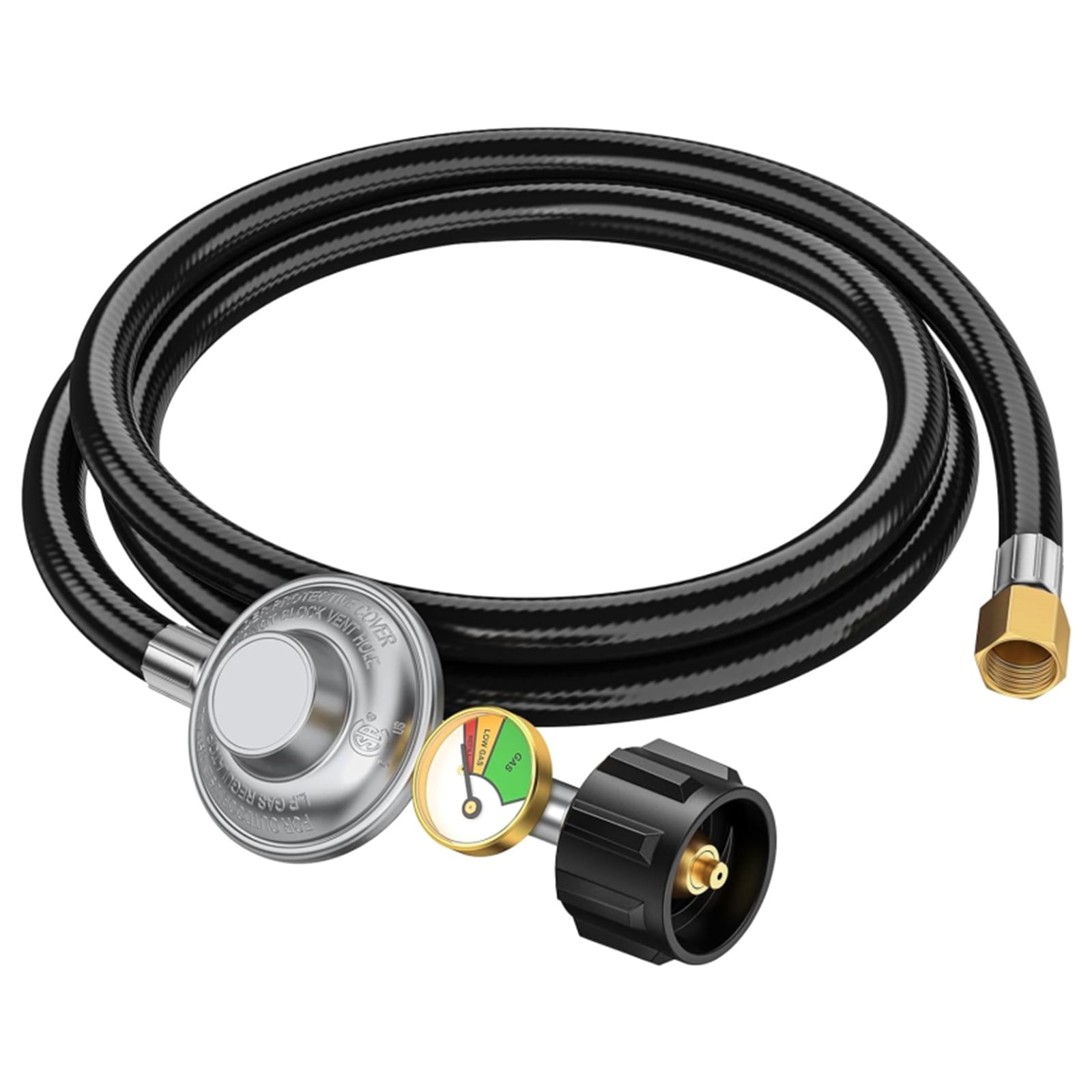 PatioGem 6FT Propane Hose with Regulator, Low Pressure Propane ...