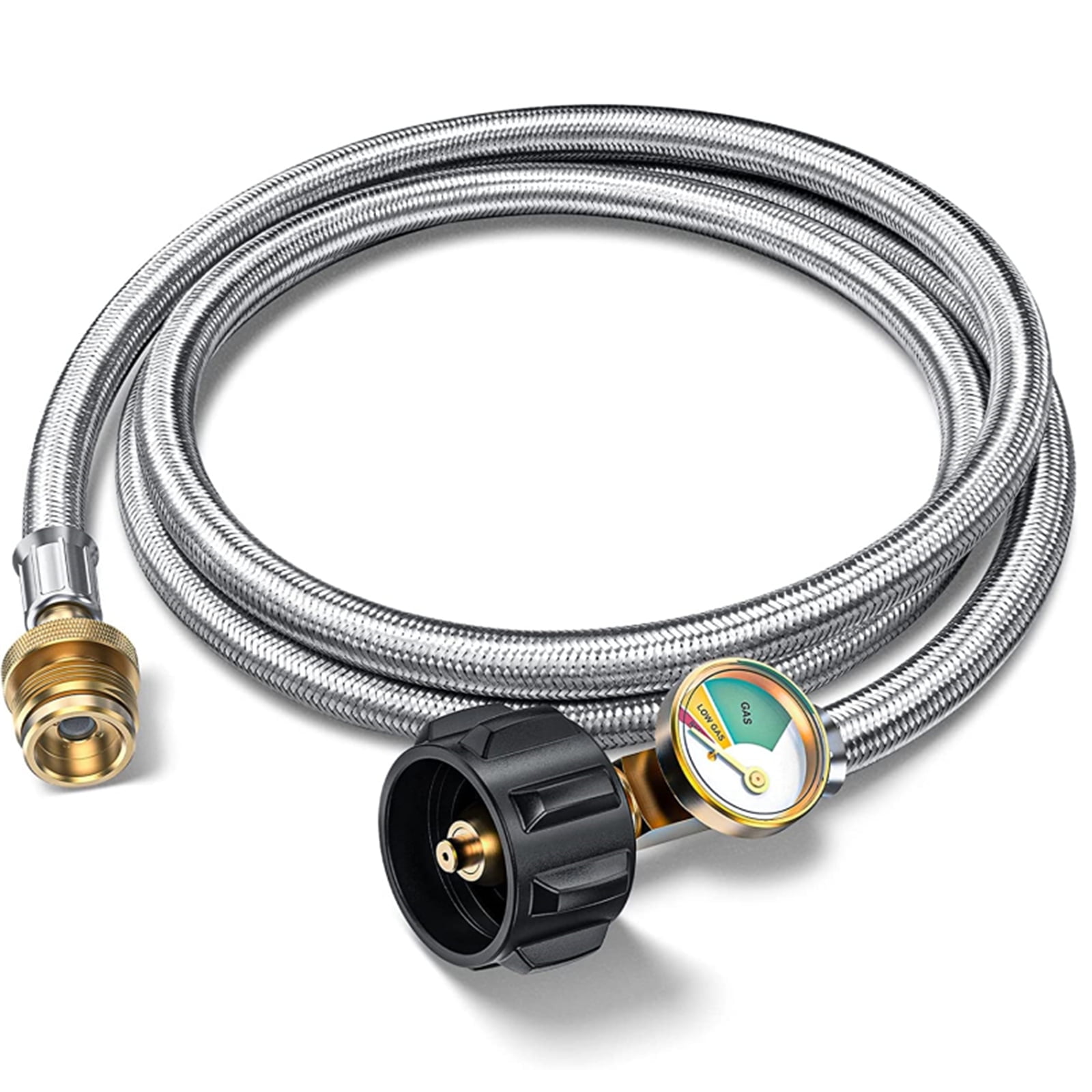 PatioGem 6FT Stainless Braided Propane Hose Adapter with Propane Tank ...