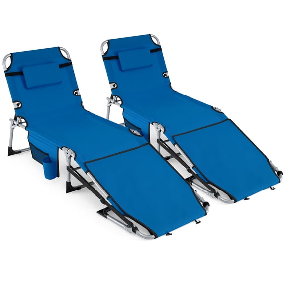 Patiojoy 2PCS Folding Tanning Chair Sunbathing Recliner w/Face Hole ...