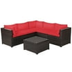 Patiojoy 7-Piece Outdoor Patio PE Rattan Sofa Set, Wicker Conversation ...