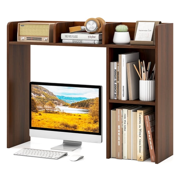 Patiojoy Desktop Bookshelf 3-Tier Multipurpose Countertop Hutch ...