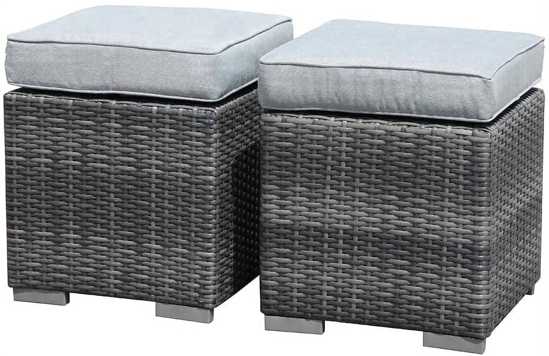 Patiorama 2 Pieces Assembled Outdoor Patio Ottoman, Indoor Outdoor All ...