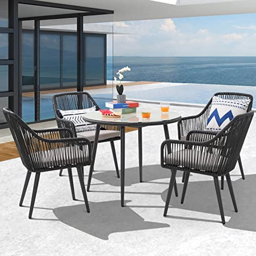 Patiorama Outdoor Dining Table, 35'' Patio Round Table, All-Weather ...