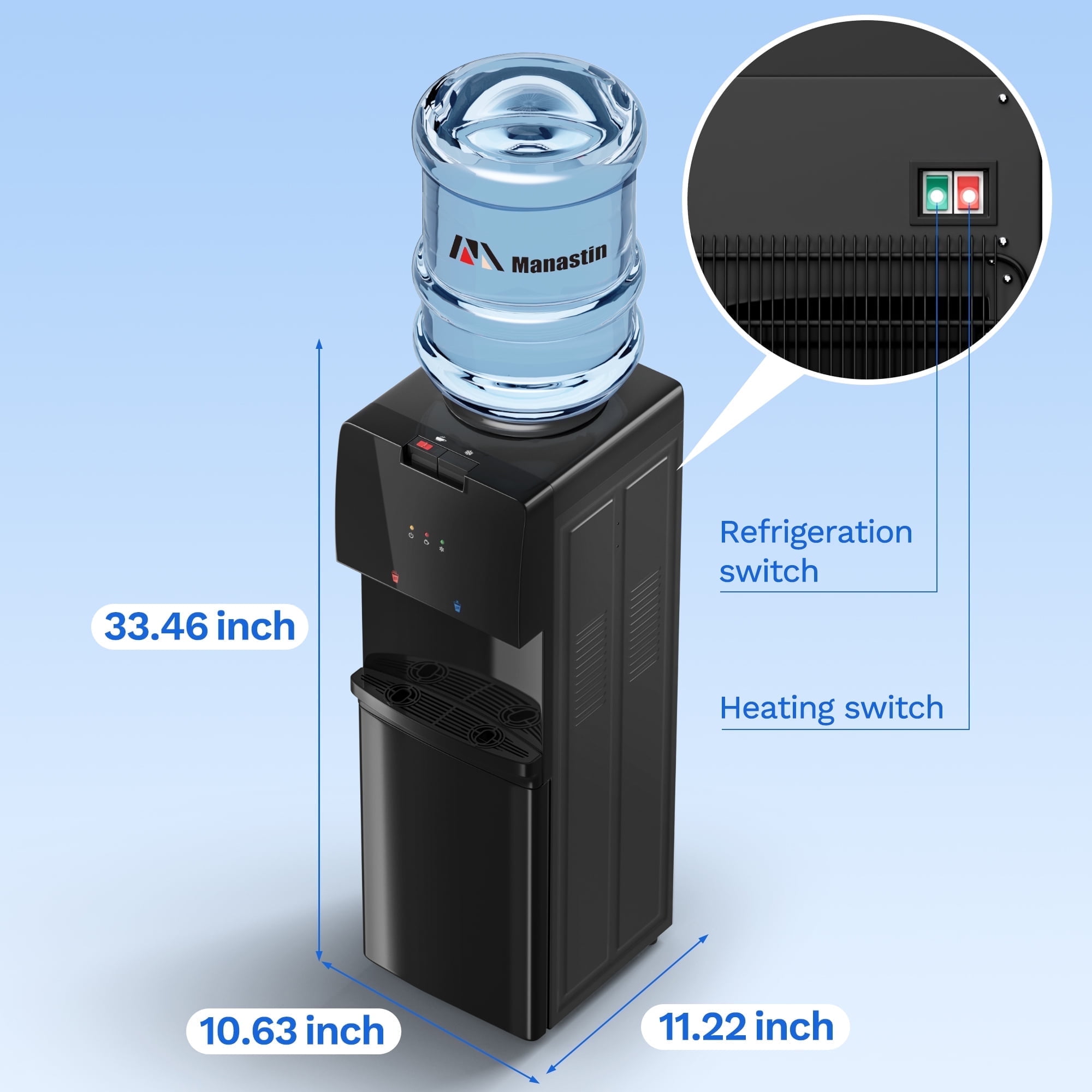 Patiosunny High-Capacity Bottom Loading Water Dispenser with Energy ...
