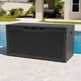 Patiowell Waterproof 100 Gallon Resin Deck Box, Large Outdoor Storage ...