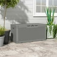 Patiowell 100 Gallon Resin Deck Box, Outdoor Storage Bench, Rattan ...