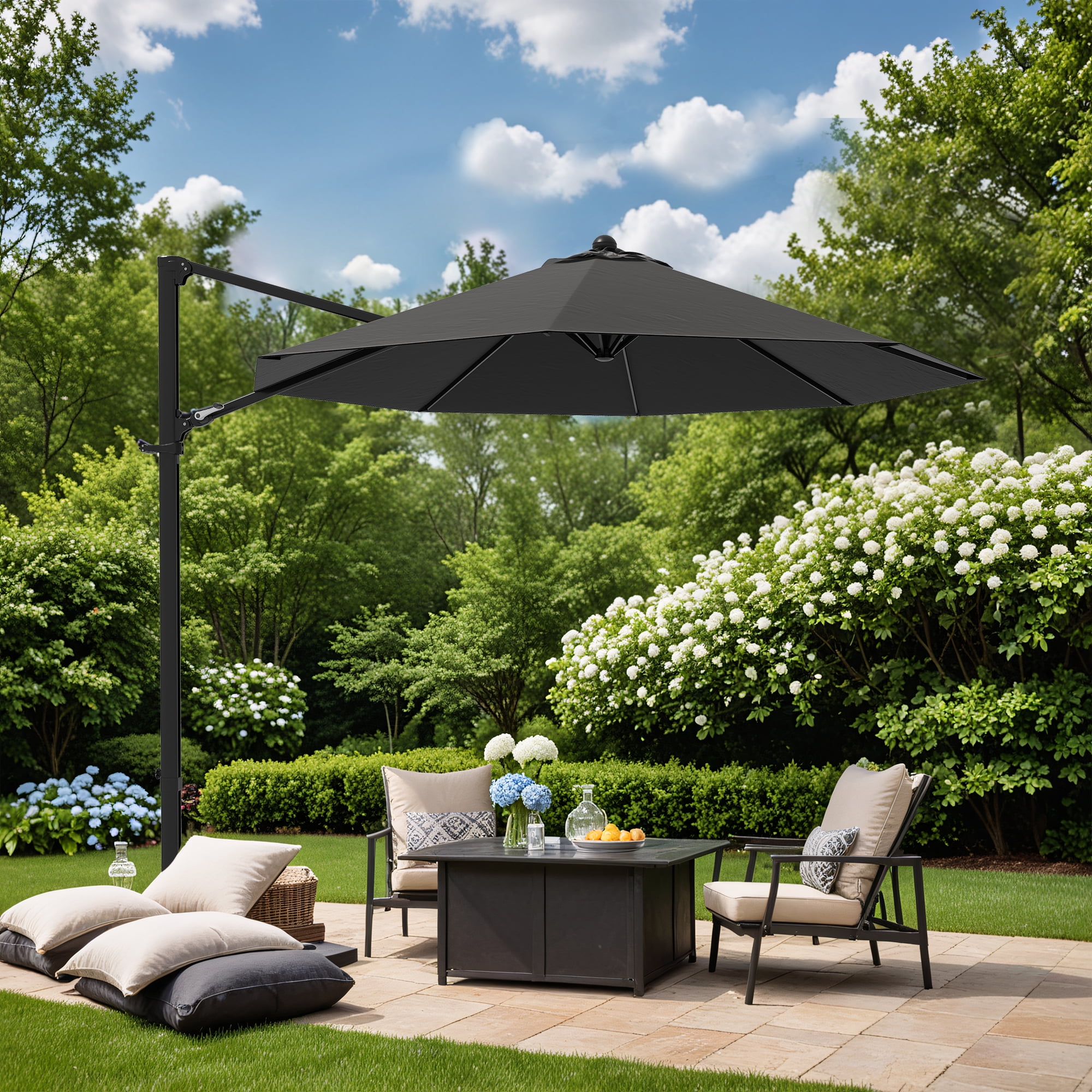 Patiowell 10FT Outdoor Patio Umbrella, 360° Rotation, Crank Open & Tilt ...
