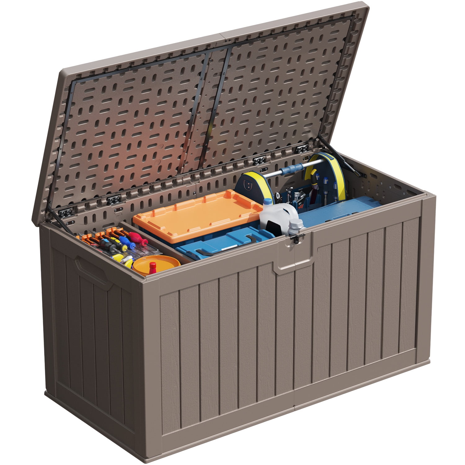 Patiowell 230 Gallon Deck Box, Waterproof Large Outdoor Lockable ...