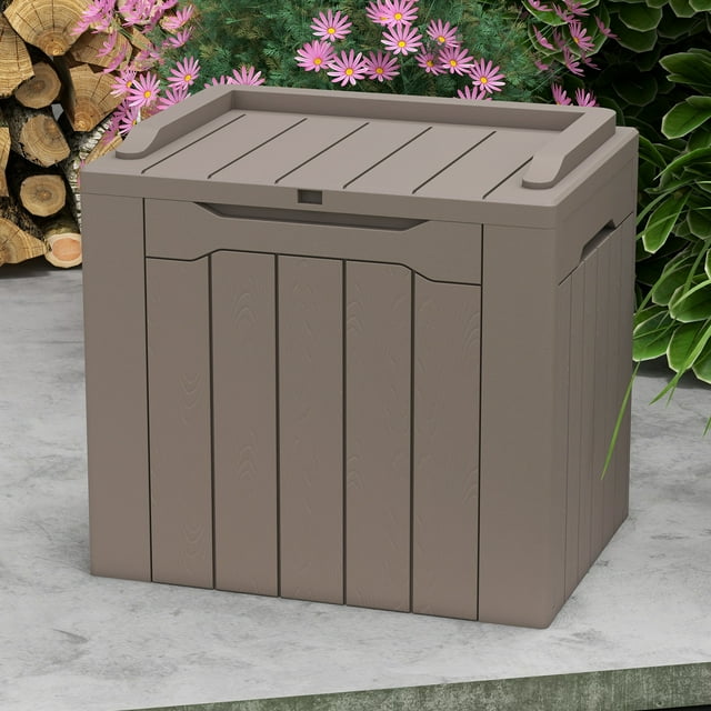 Patiowell 32 Gallon Resin Deck Box, Outdoor Waterproof and Lockable ...