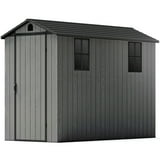 Patiowell 4x8 Plastic Outdoor Shed, Lockable Door Design, Garden Tool ...