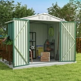 Patiowell 6 x 4 ft. Outdoor Metal Storage Shed, Galvanized Steel Garden ...