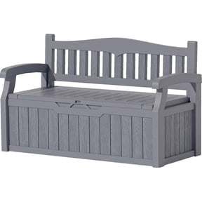Rubbermaid Large Outdoor Patio Storage Bench, Waterproof Resin Deck Box ...