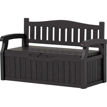 Rubbermaid Large Outdoor Patio Storage Bench, Waterproof Resin Deck Box ...
