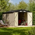 Patiowell 8' x 12' Metal Storage Shed for Outdoor, Steel Yard Shed with ...