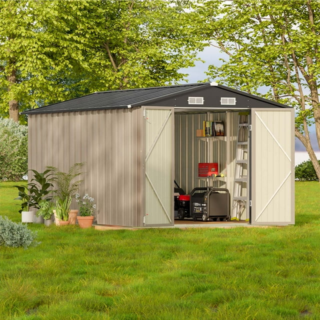 Patiowell Garden Backyard Storage Shed, 8 x 12 ft with Detachable ...