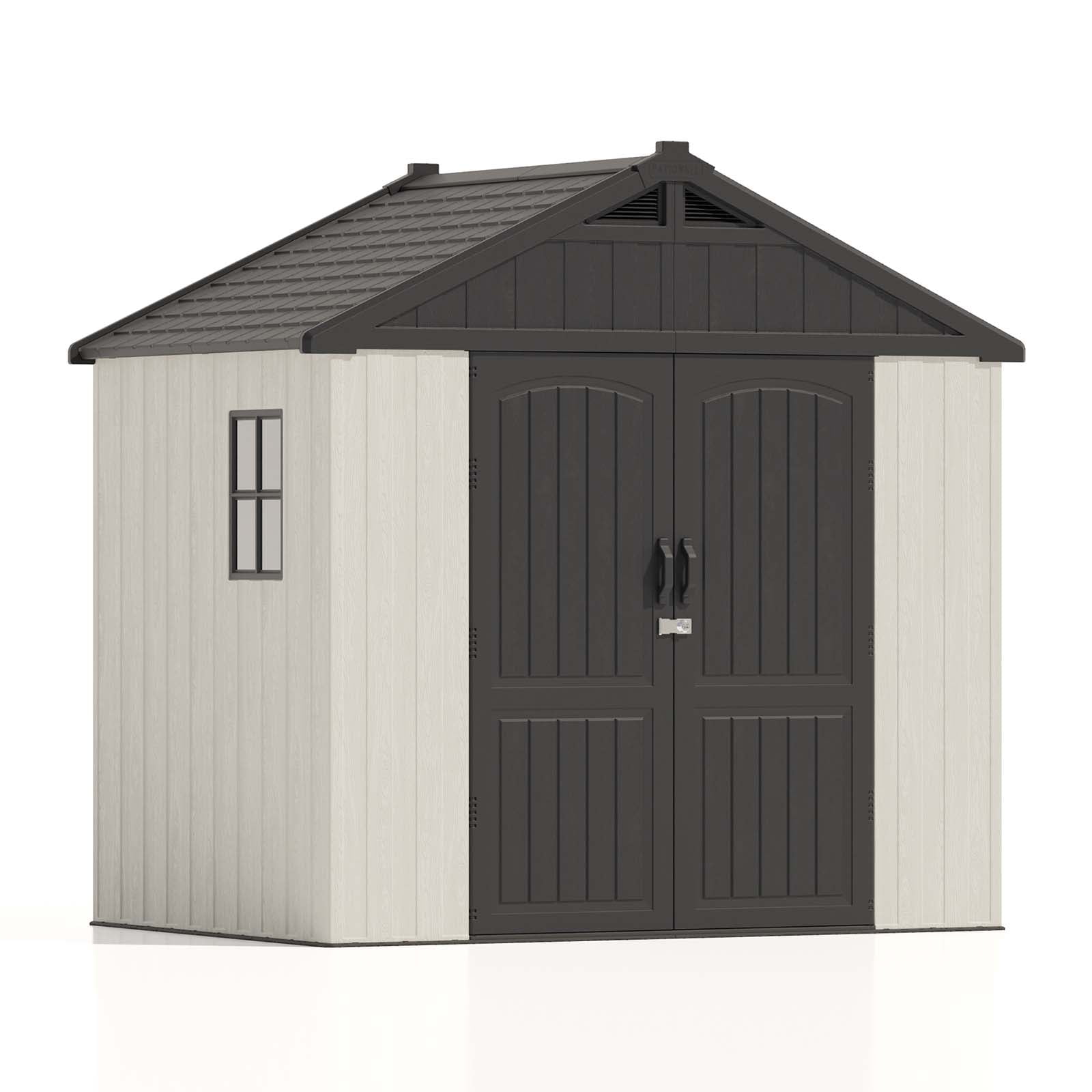 Toomax Stora Way All Weather 4.25'x2.5' Storage Shed, Taupe Gray ...