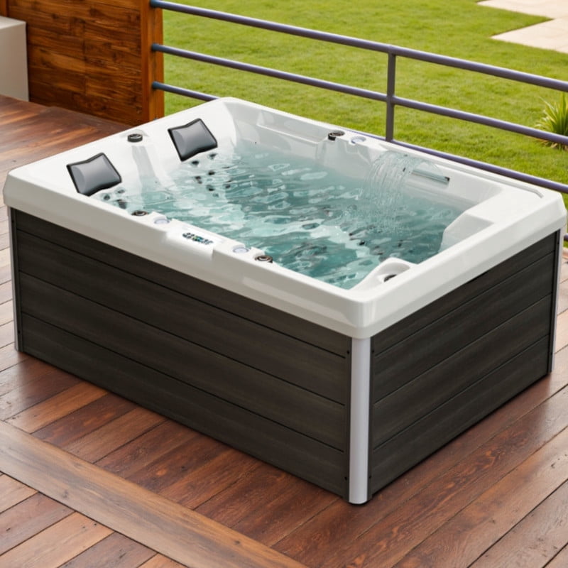 Patiowell, Hard-Sided Hot Tub, 2356L Capacity, 36 Jets, Black Color ...