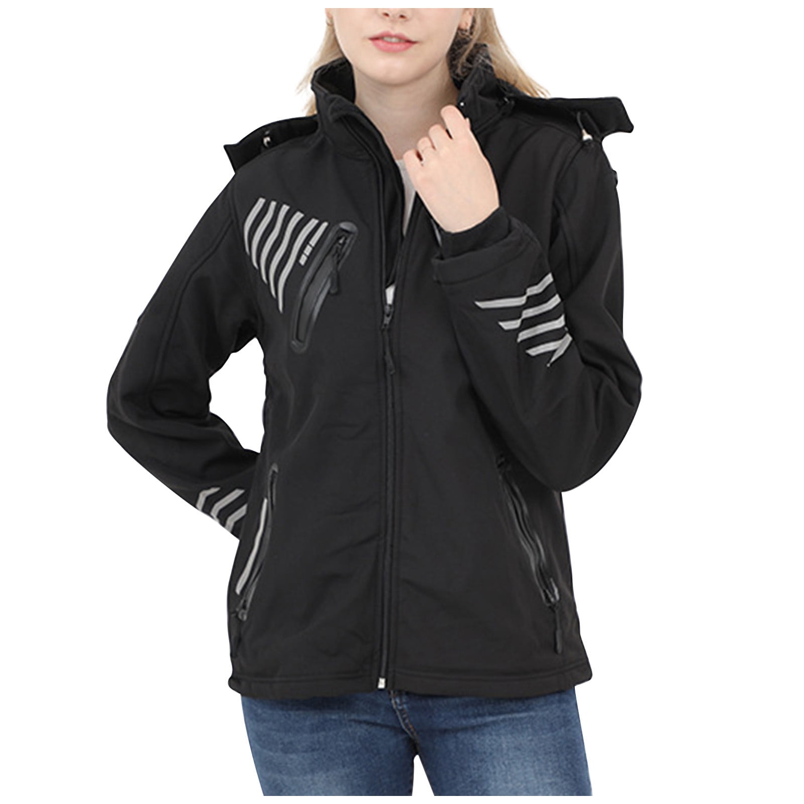 Patlollav Fall Winter Women Coats Long-Sleeve Windbreaker Plush Jacket ...