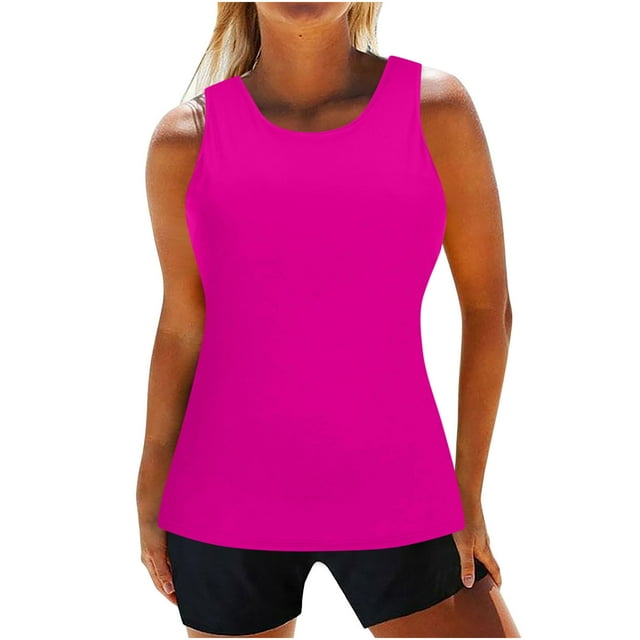 Patlollav Swimsuits For Women Two Piece Bathing Suits High Neck Tankini Tops With Bikini Bottom