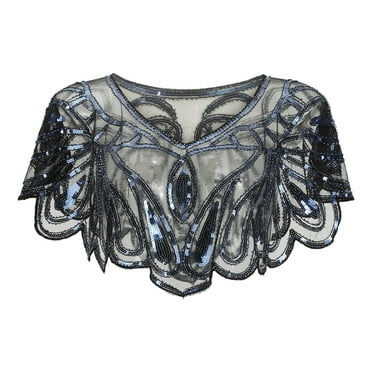 PrettyGuide Women's 1920s Shawl Beaded Sequin Deco Evening Cape Bolero ...