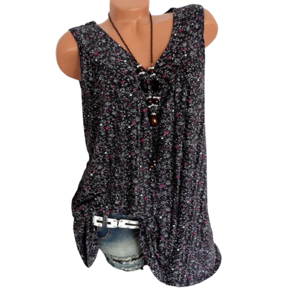 Patlollav Women Clothes Tops Blouse V-Neck Casual Floral Print Shirts ...