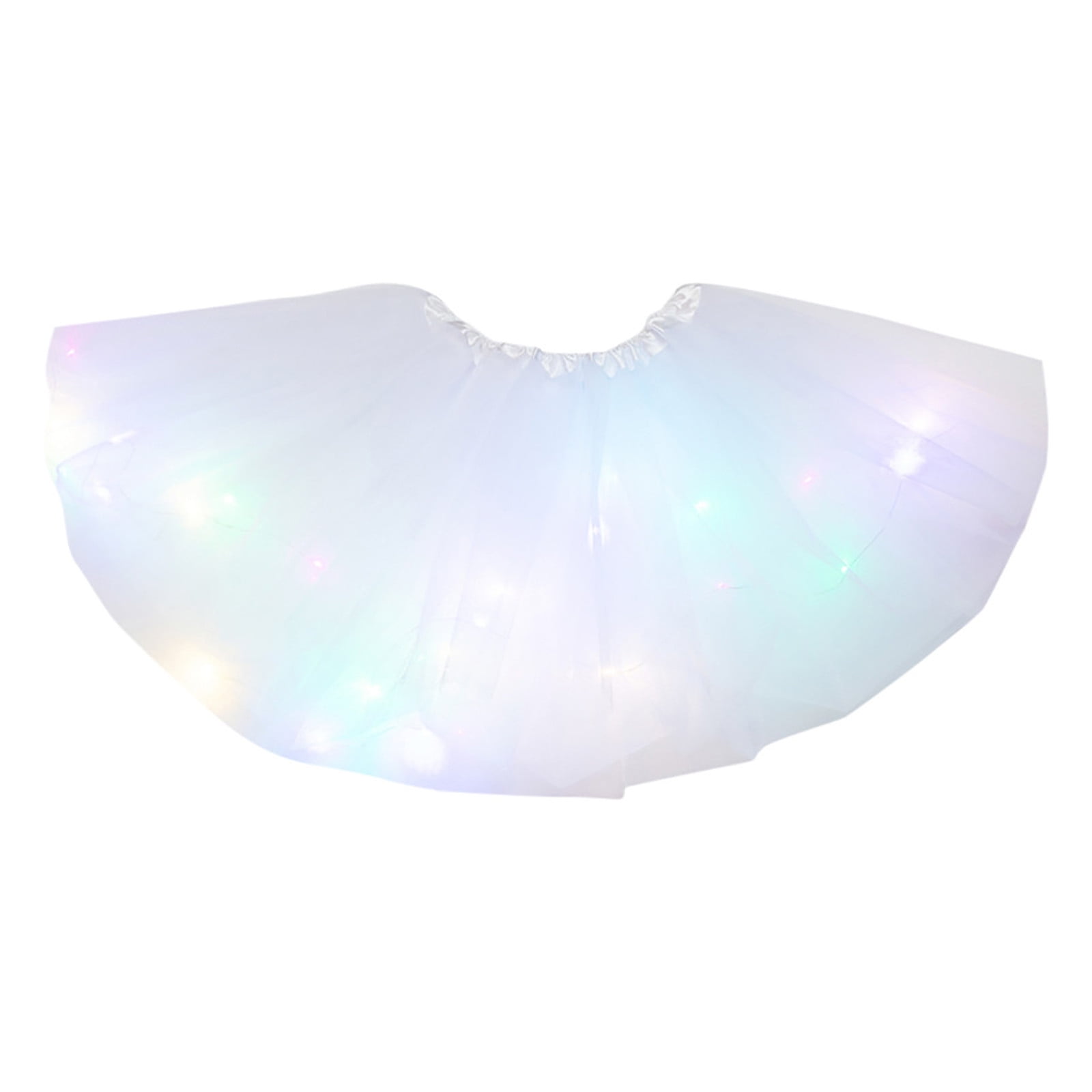 Patlollav Womens 3 Level Mesh Tulle Skirt Princess Skirt with Led Small ...