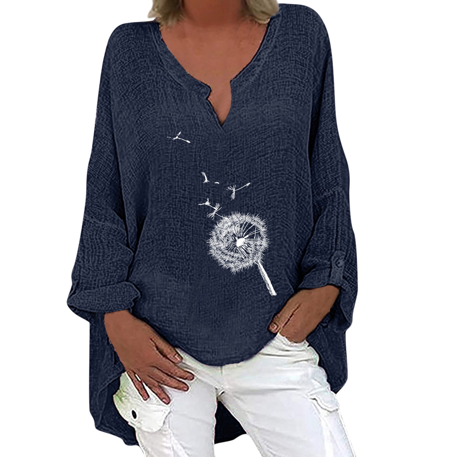 Patlollav Womens Long Sleeve T-Shirt Autumn Open Front Loose Outerwear ...