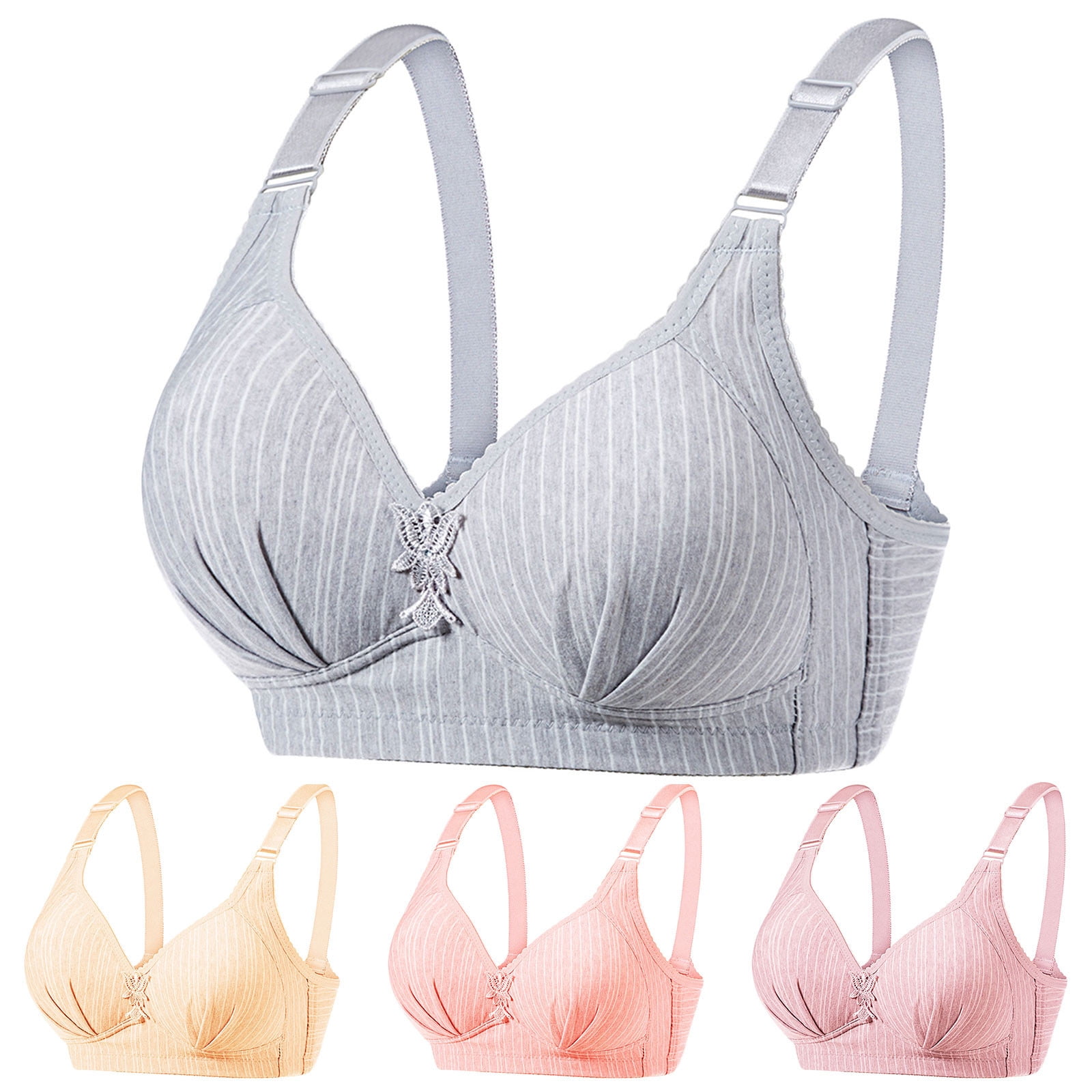 Patlollav Womens Plus Size Bras,Sexy Lace Front Button Shaping Cup ...