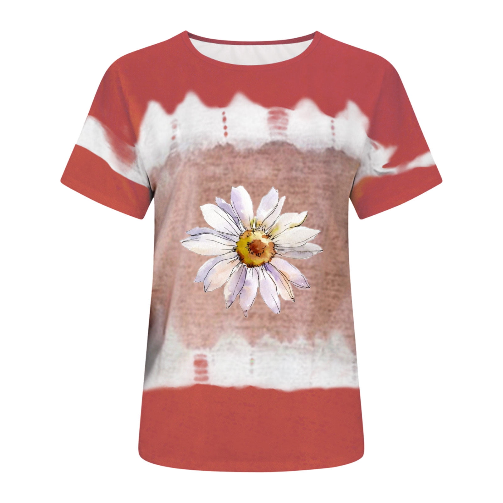 Patlollav Womens Plus Size Casual Round Neck Short Sleeve Printed ...