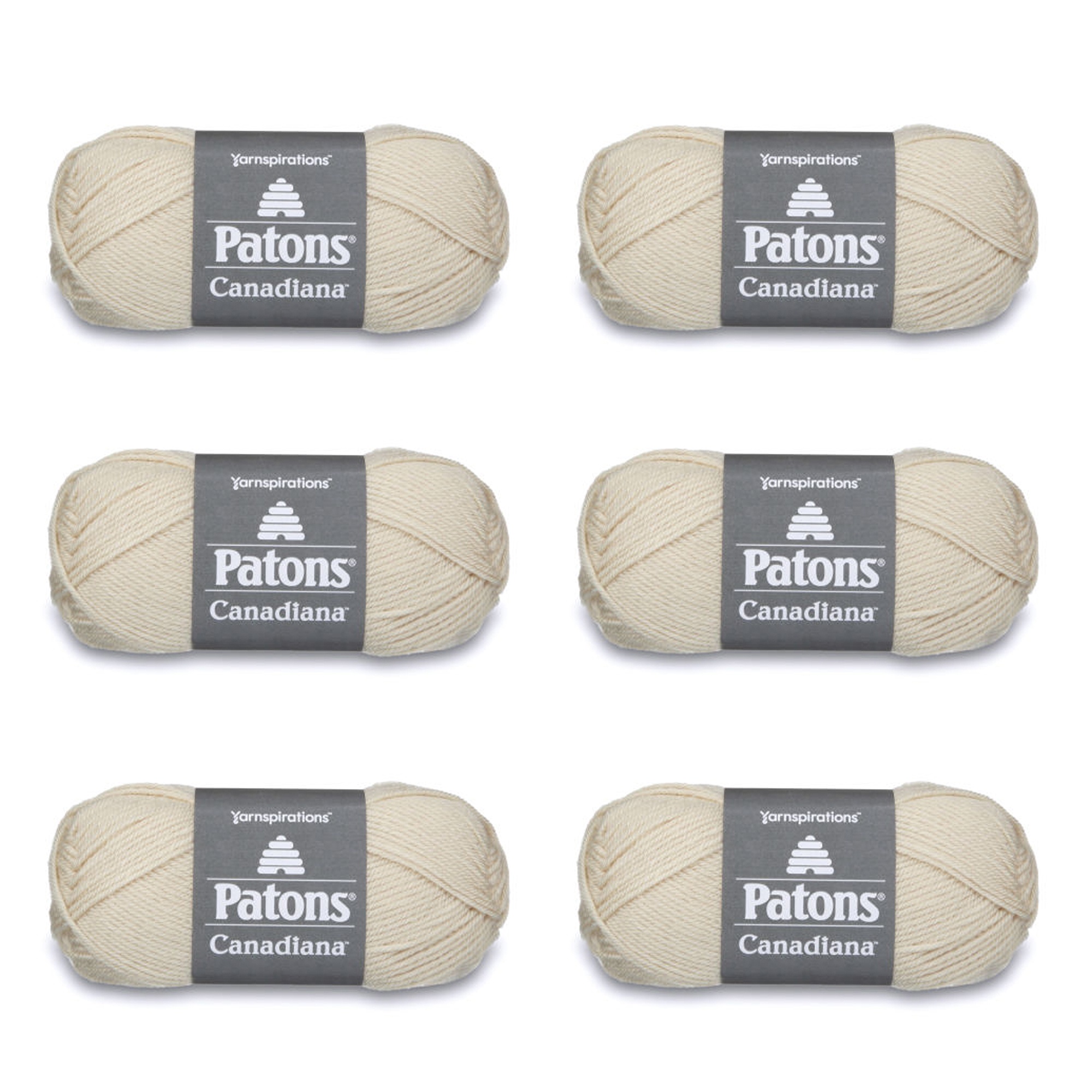 Patons Canadiana Oatmeal Yarn - 6 Pack of 3.5oz/100g - Acrylic - 4 ...