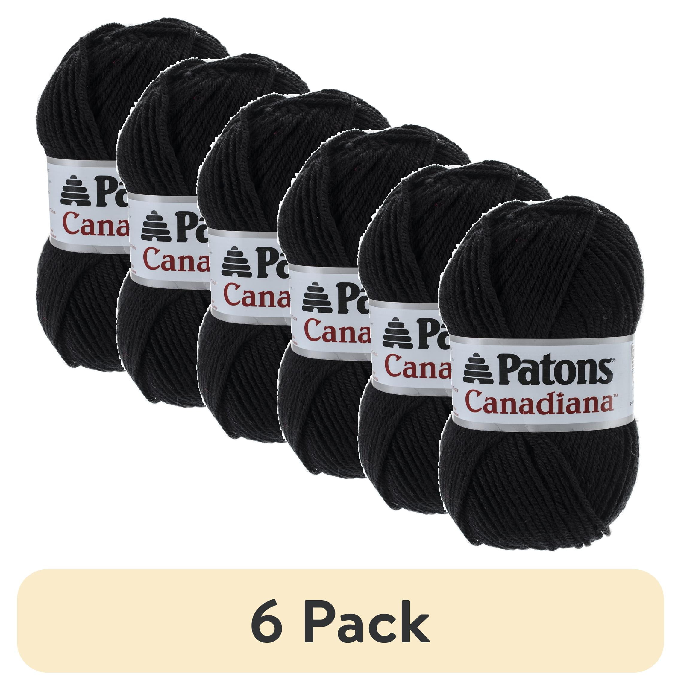 (6 pack) Patons Canadiana Yarn - Solids-Black - Walmart.com