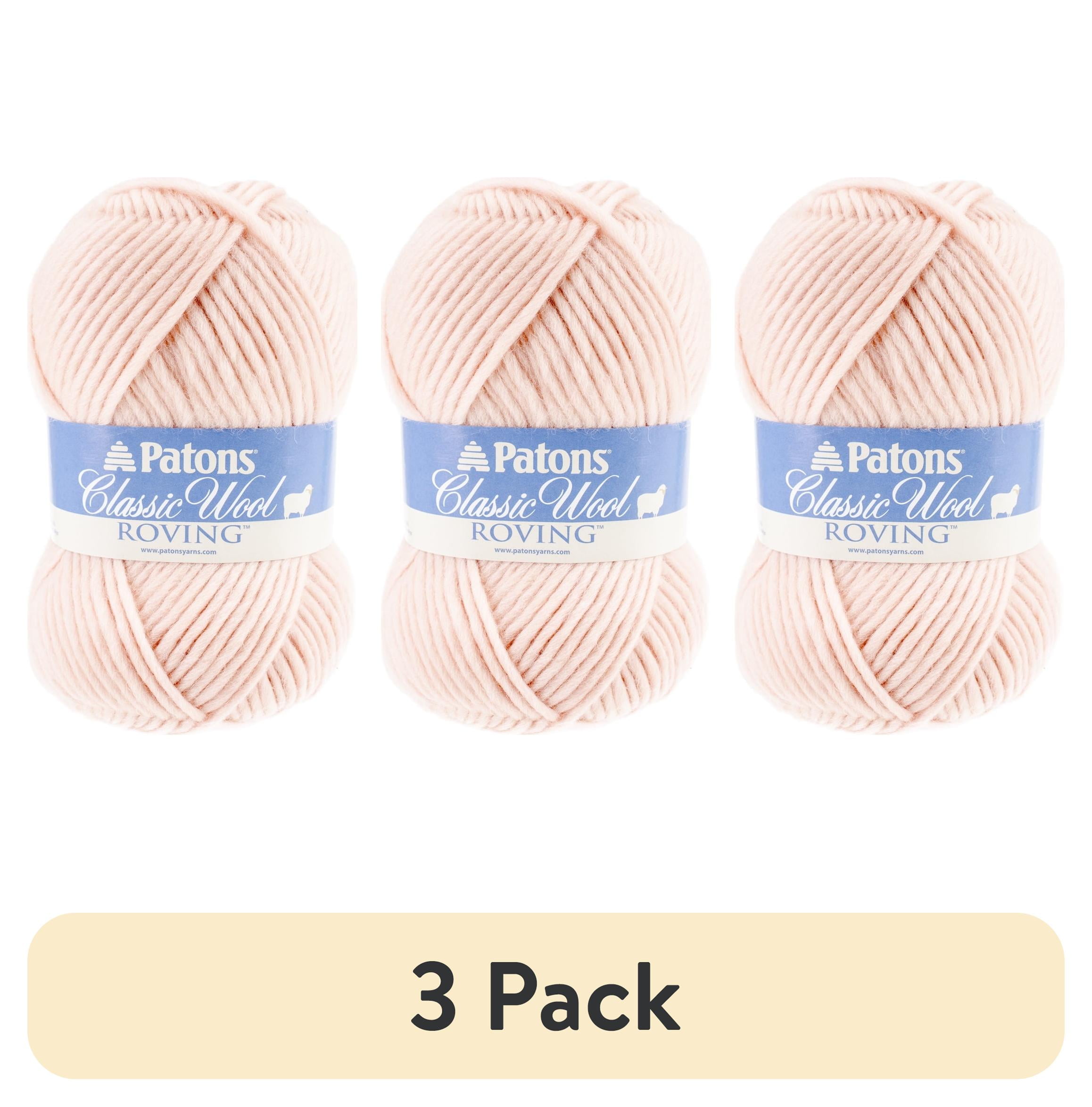 (3 pack) Patons Classic Wool Roving Yarn-Pale Blush - Walmart.com