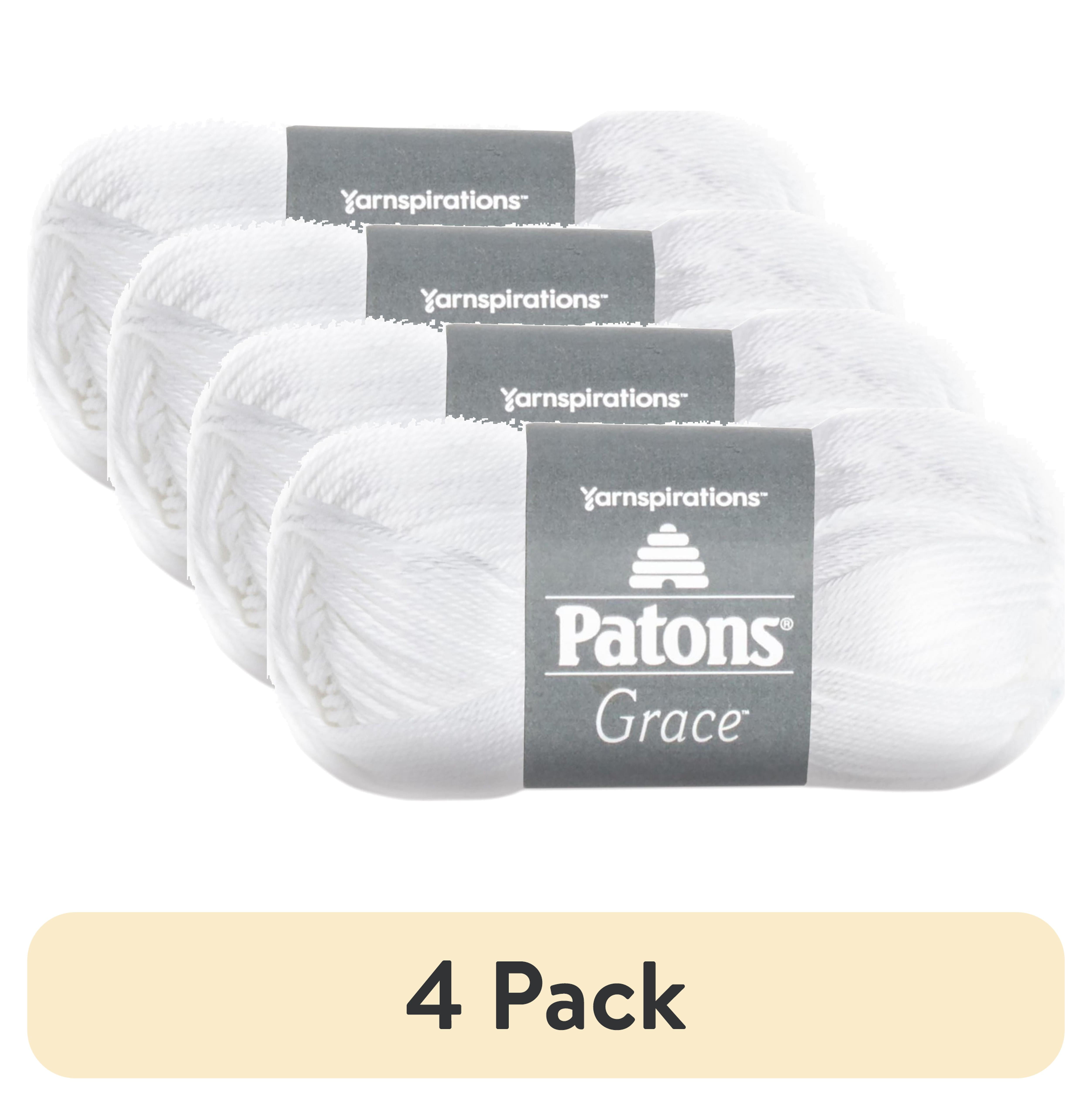 (4 pack) Patons Grace Yarn-Snow - Walmart.com