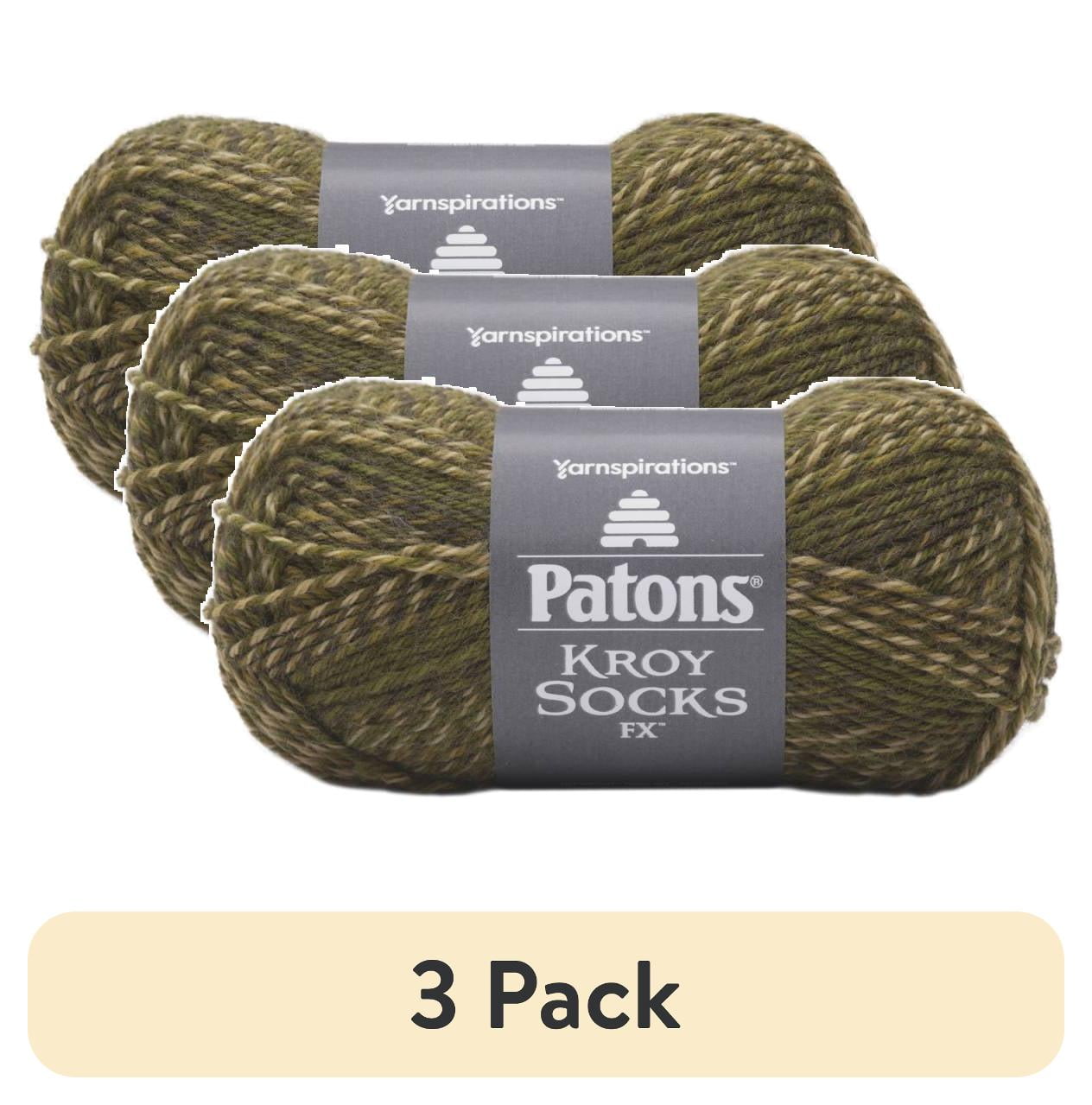 (3 pack) Patons Kroy Socks FX Yarn-Mossy - Walmart.com