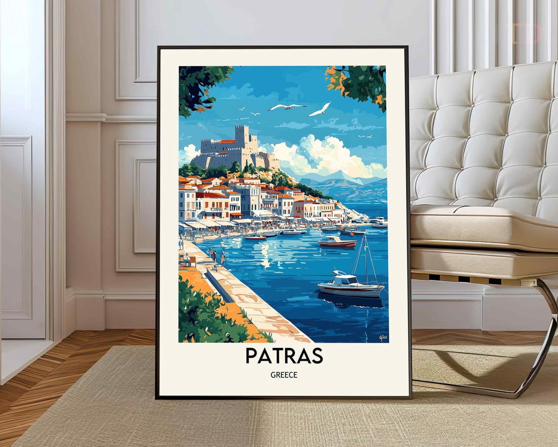 Patras Greece City Poster, Unframed Canvas 12x16in - Walmart.com
