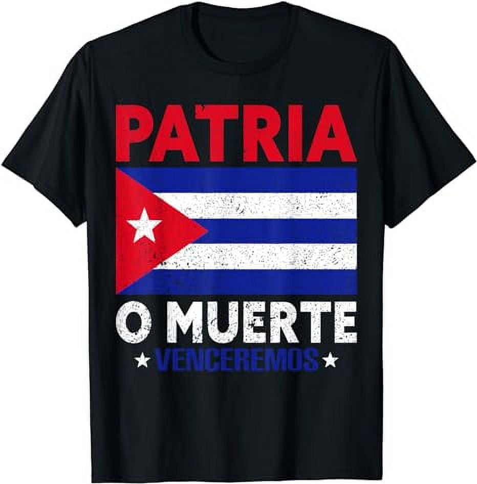 Patria O Muerte Venceremos Cuban National Slogan Motto Flag T-Shirt ...