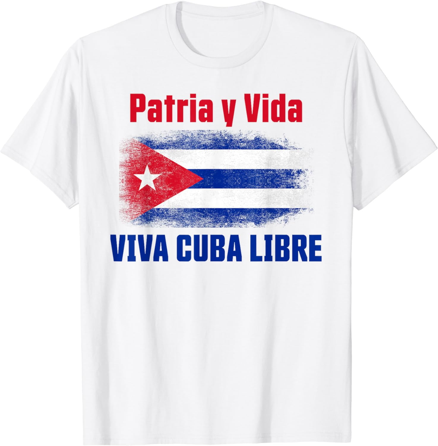 Patria Y Vida SOS Cuba Flag Viva Cuba Libre White T-Shirt - Walmart.com