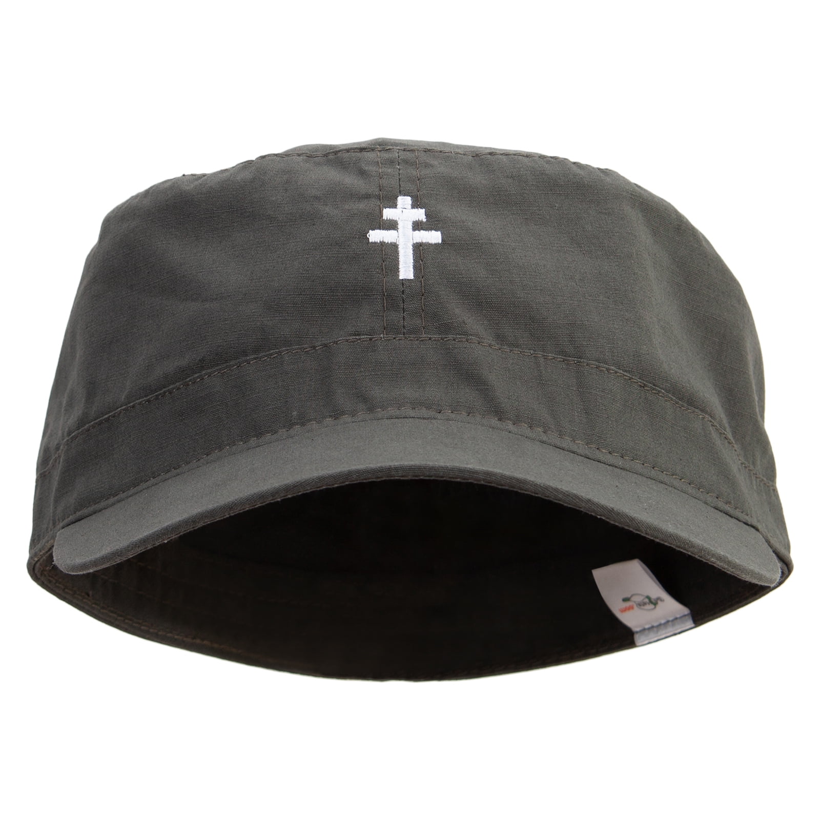 Patriarchal Cross Embroidered Big Size Fitted Cotton Ripstop Military ...