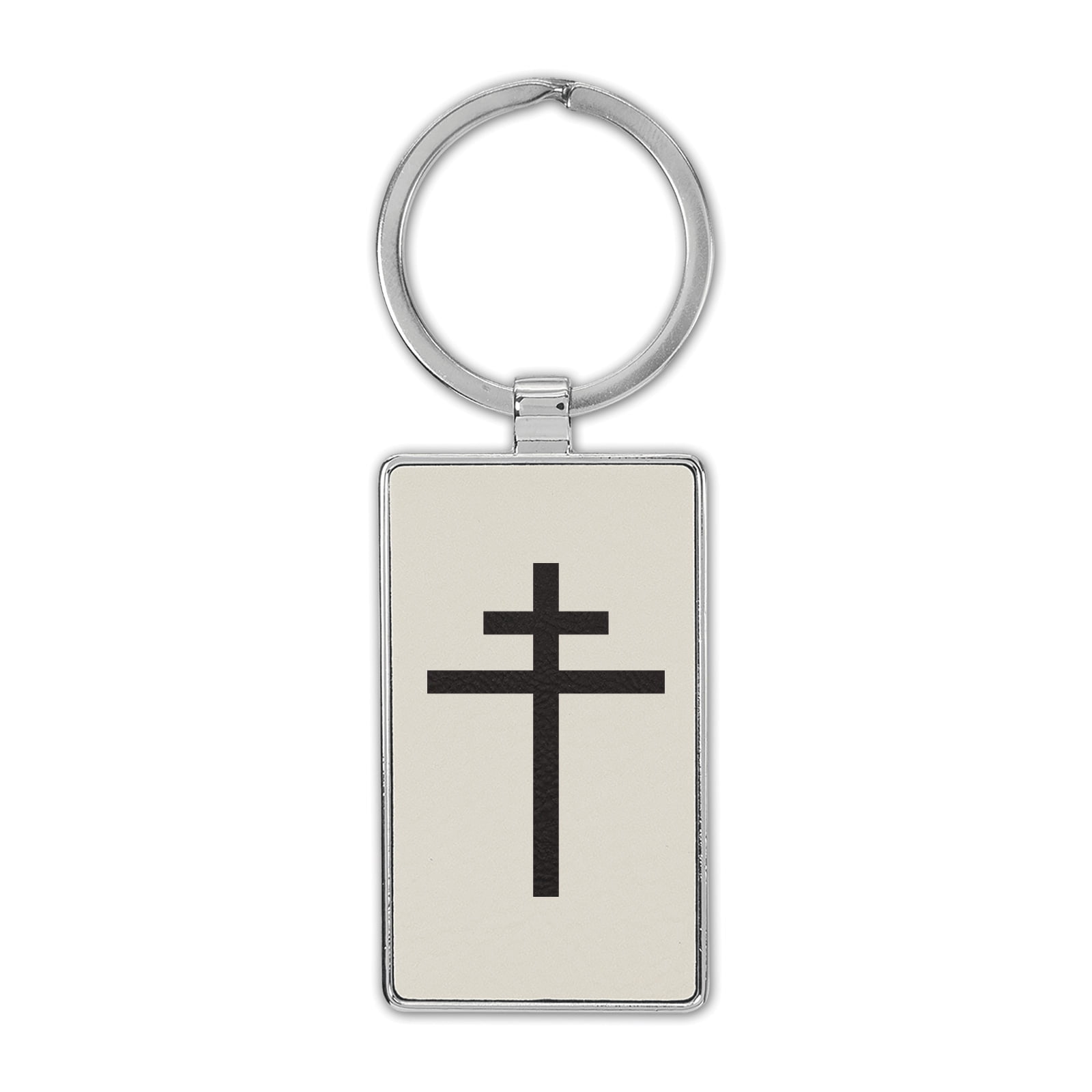 Patriarchal Cross Premium Leatherette Keychain christianity christ ...