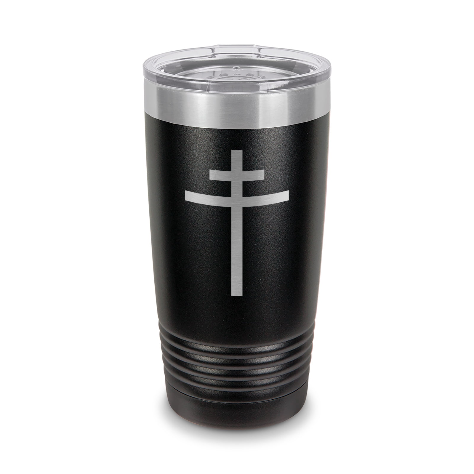Patriarchal Cross Tumbler 20 oz - Laser Engraved w/ Clear Lid ...