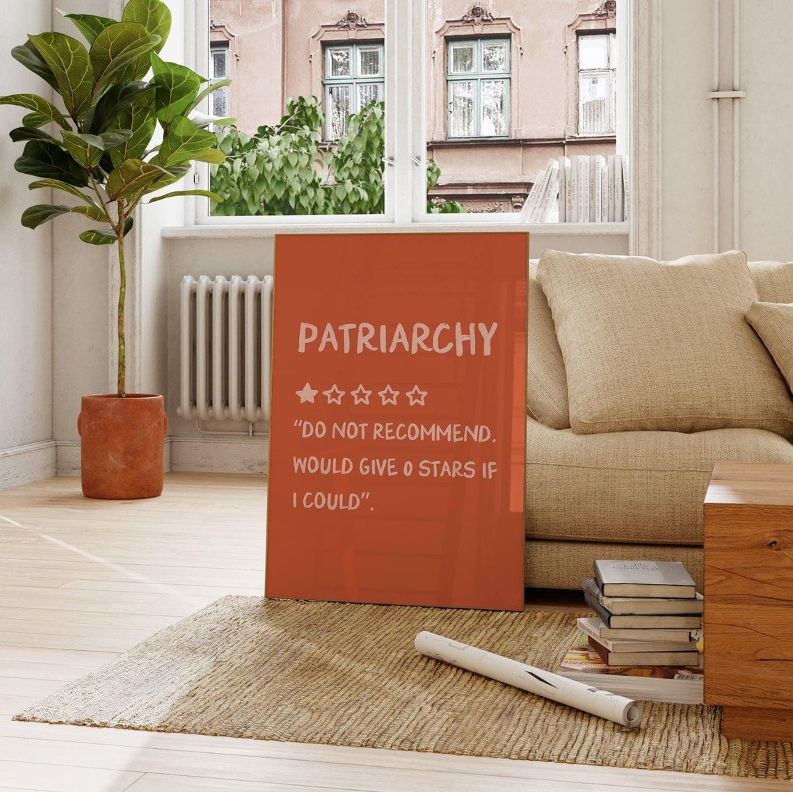 Patriarchy Funny Print Feminist Wall Art One Star Review Poster Funny ...