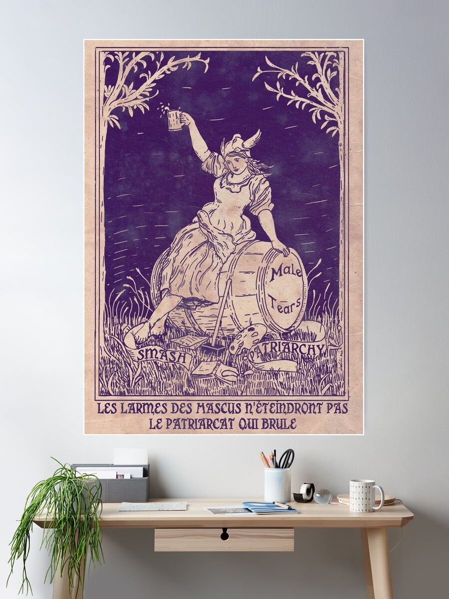 Patriarchy & Male Tears - Feminist Poster - Purple Poster Wall Art ...